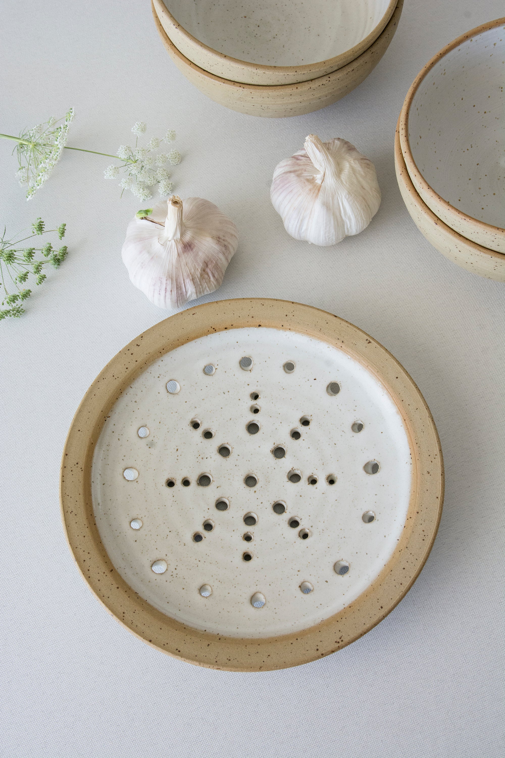 Stone Desert Ceramic Berry Colander | Handmade Pottery Fruit Strainer ...
