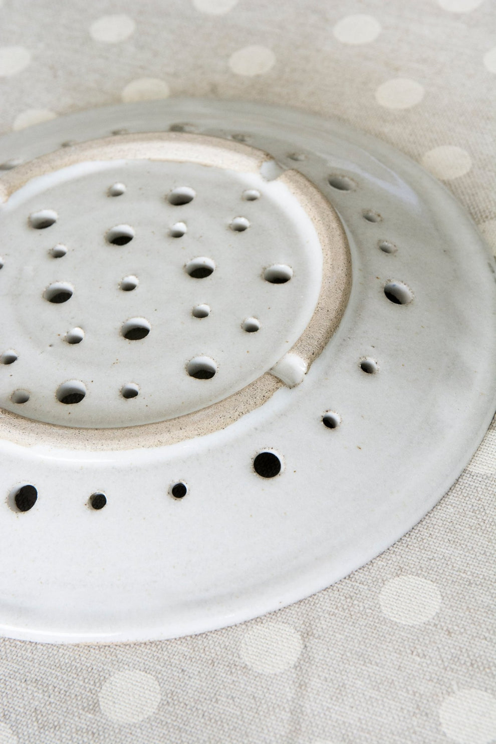 Pottery Handcrafted Colander Plate, Round Hole Plate, Berry Plate – Mad ...