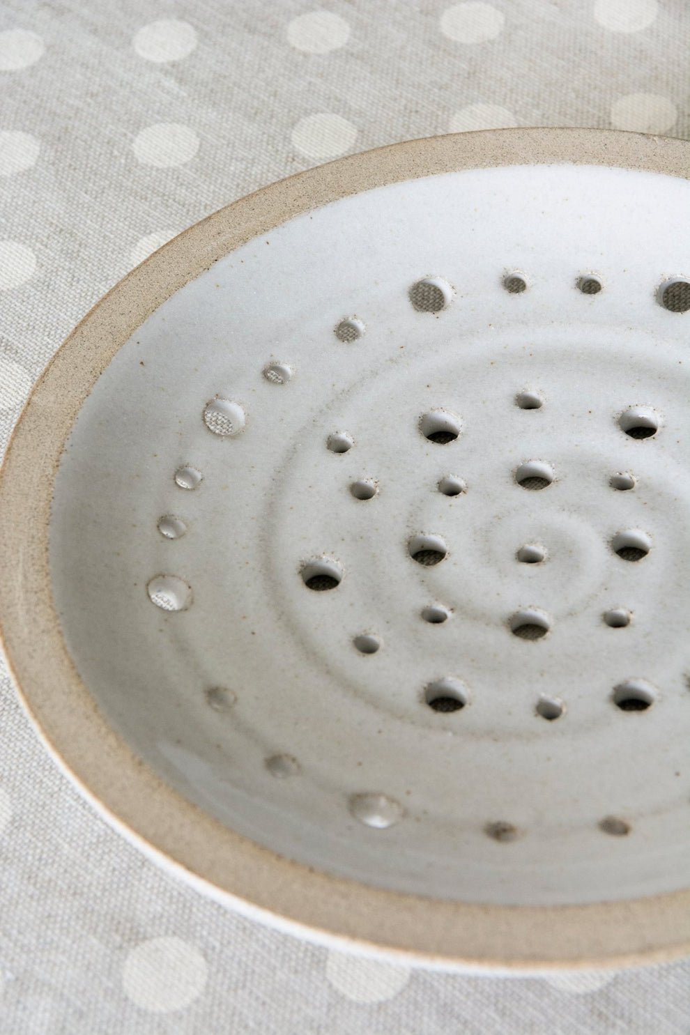 Pottery Handcrafted Colander Plate, Round Hole Plate, Berry Plate – Mad ...