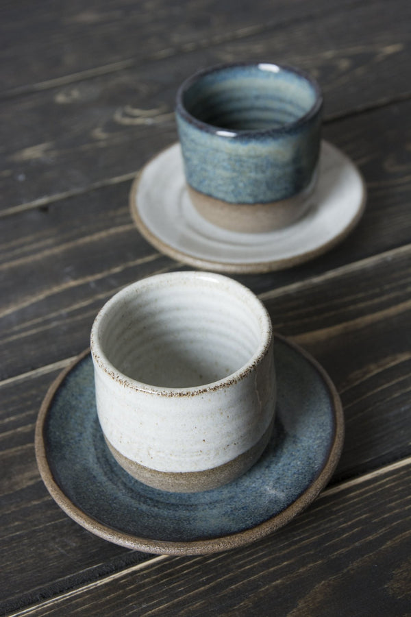 Ceramic Espresso Cups and Saucers, 2 fl. oz ׀ Handmade Pottery Cups ...