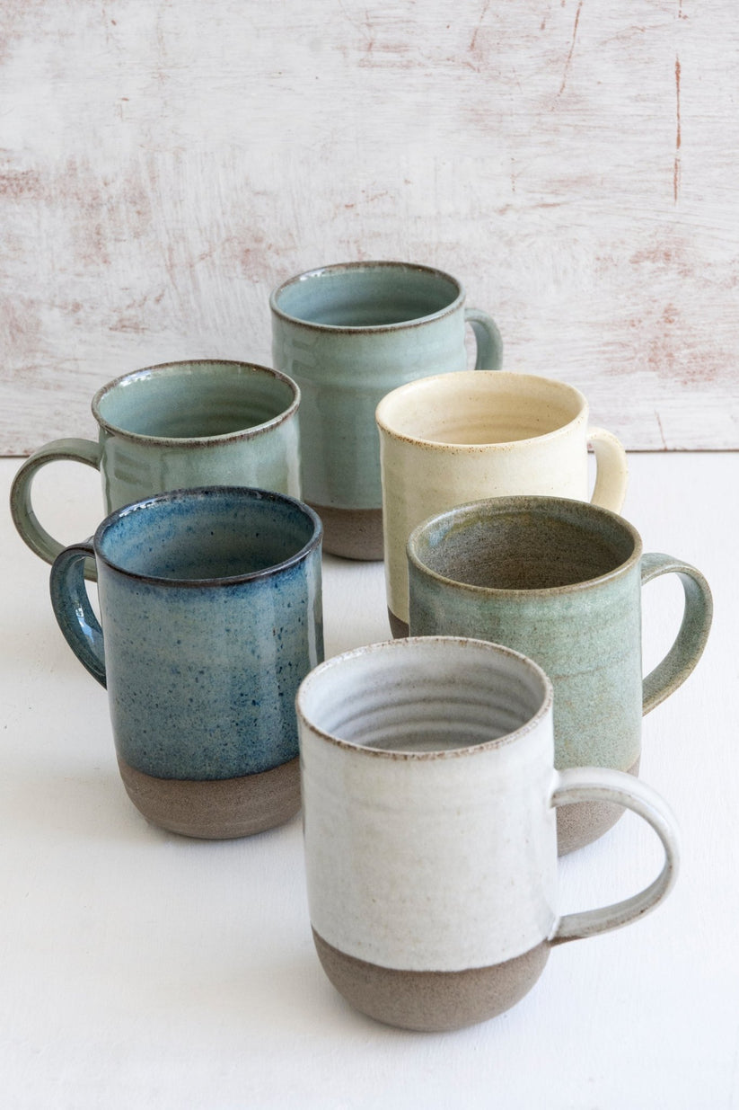 For Your Special Morning Coffee Ritual, Tall Narrow Pottery Mug, 10 fl ...