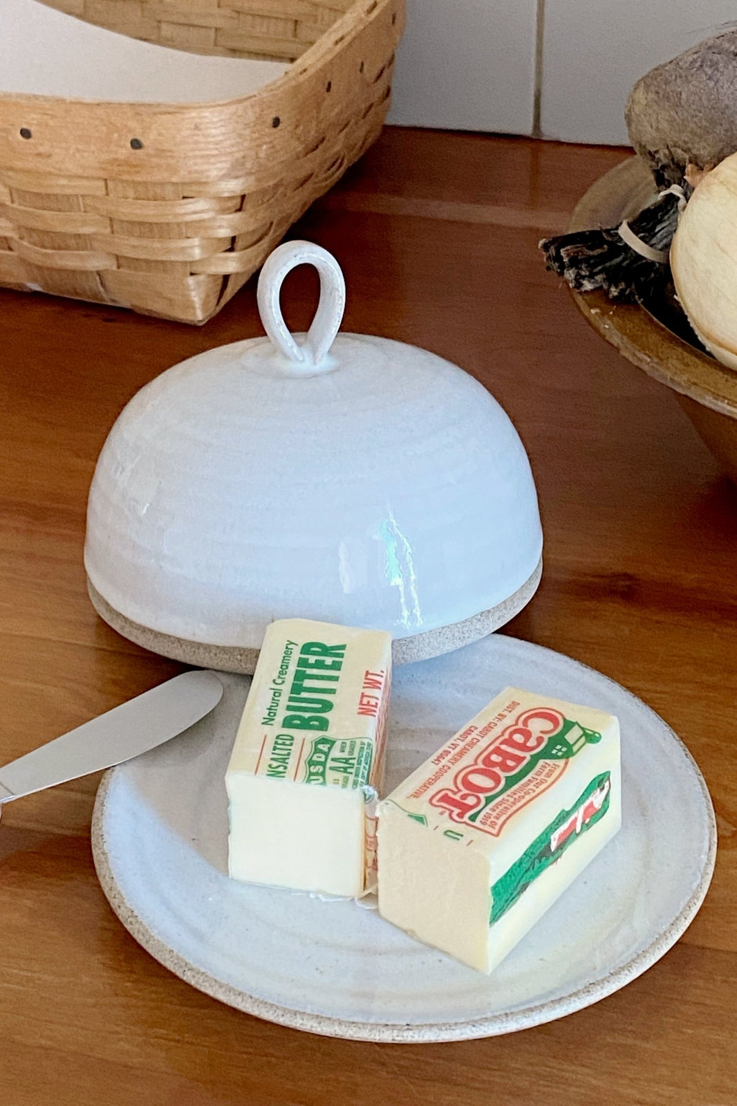 Handcrafted Ceramic Round Butter Dish - Rustic Charm for Your Table ...