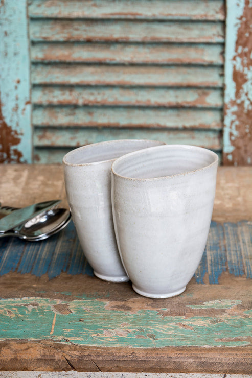 Organize Your Kitchen with a Stylish Rustic Ceramic Flatware Caddy ...