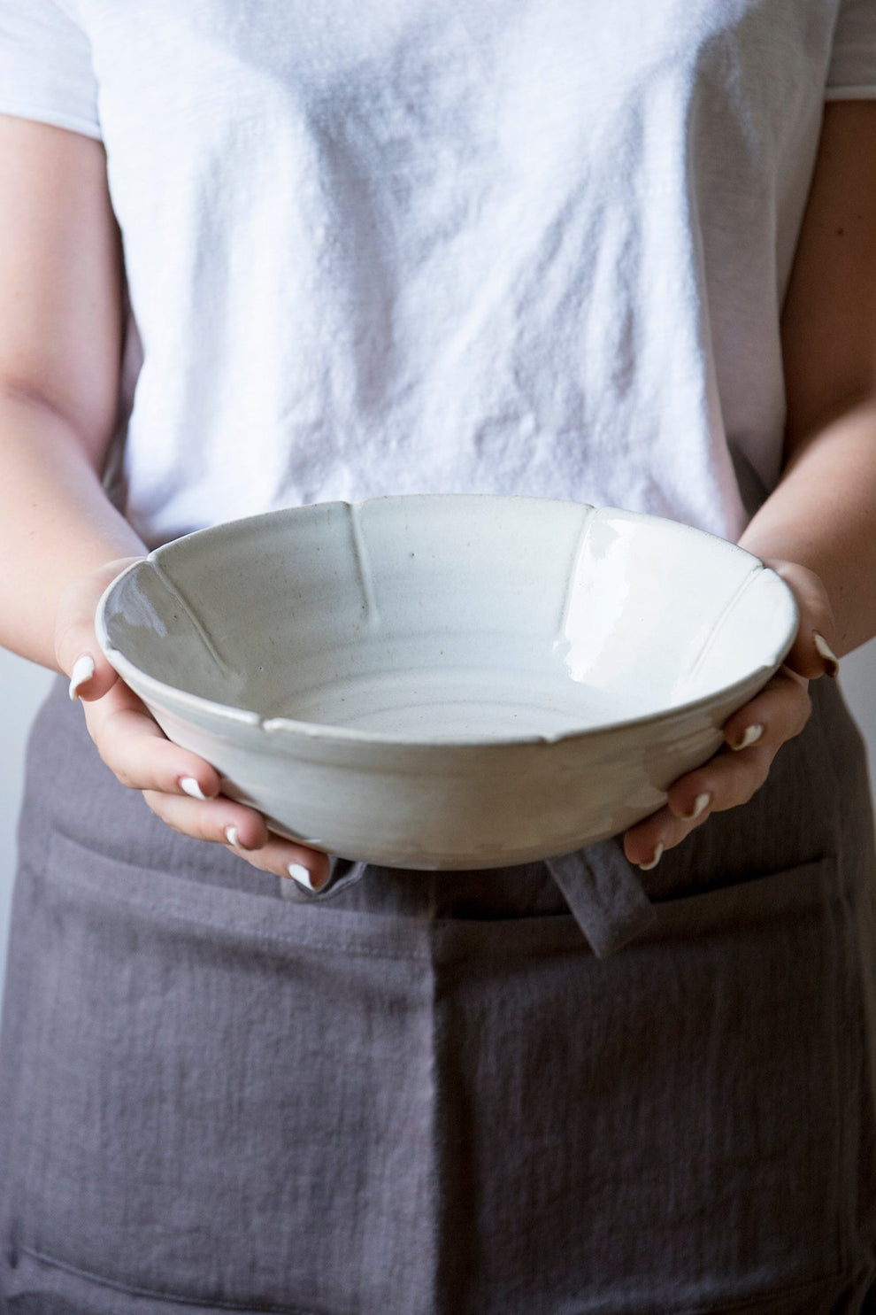Modern White Pottery Serving Bowl – Mad About Pottery